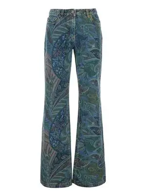 Etro ETRO Printed Denim Jeans Multicolor