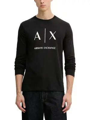 Armani Exchange Logo-print Long-sleeve T-shirt - Black