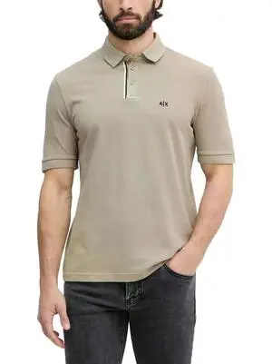 Armani Exchange Logo-embroidered Polo Shirt - Neutrals