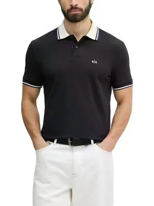 Armani Exchange Logo-print Piqué Polo Shirt - Blue