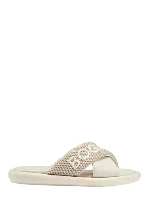 Bogner Portofino Crossover Mesh-strap Slides - Neutrals