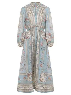 Zimmermann Roselight Plunge Midi Dress - Multicolor