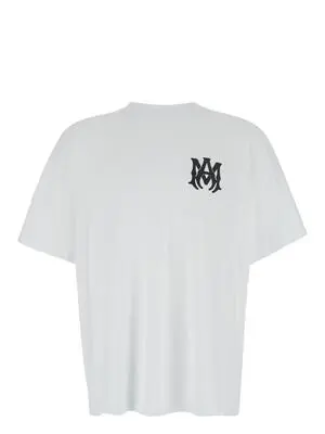 Amiri Amiri Men Oversized T-Shirt With Contrast Logo Print In White Cotton For Men Multicolor