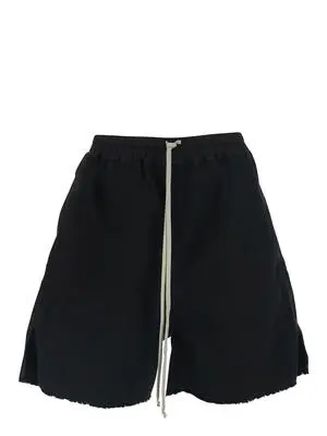 RICK OWENS DRKSHDW Cotton Shorts With Elasticated Drawstring Waist And Back Zip
