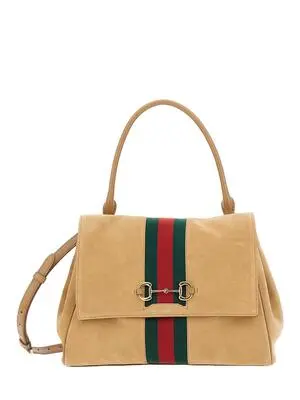 Gucci Horsebit Web Suede Top Handle Bag - Multicolor