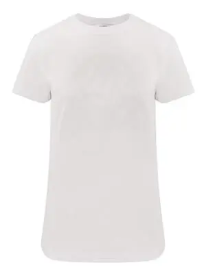 Max Mara Giovane Cotton T-shirt With Rhinestone Logo - Multicolor