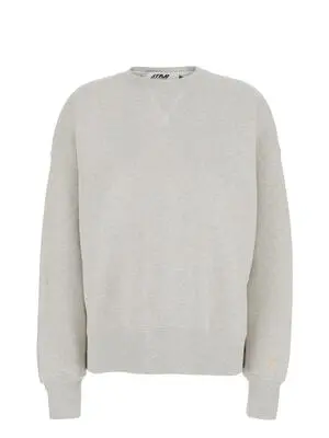 GOLDEN GOOSE Crewneck Sweatshirt With Glitter Logo - Multicolor