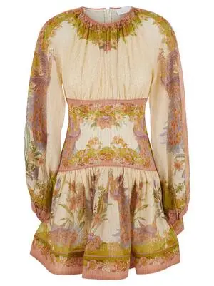 Zimmermann Indra Crew Neck Mini Dress - Multicolor
