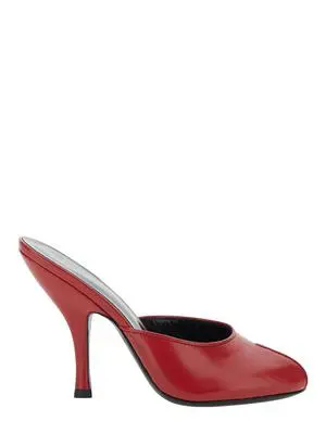 JUDE Date Mule In Red Leather - Multicolor