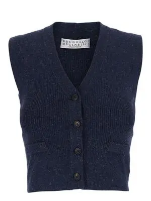 Brunello Cucinelli Cashmere Blend Vest - Multicolor