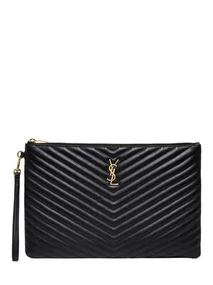 Saint Laurent Jolie' Chevron Leather Pouch - Multicolor