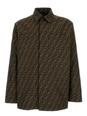 Fendi Overshirt Zucca Jacquard - Brown