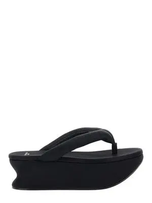 Balenciaga Black Viscose Blend Wedges With Thong Design - Multicolor