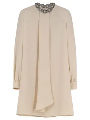 Valentino Garavani Cady Couture Mini Dress With Rhinestone Embellishment - Multicolor