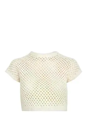 Kith Rhea Knitted Cropped T-shirt - Neutrals