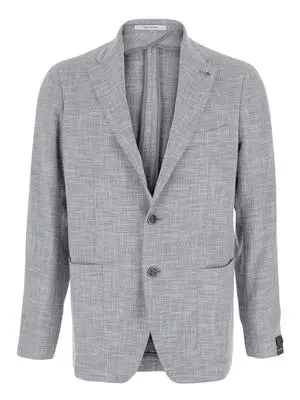 Tagliatore Single-breasted Jacket With Notched Lapel - Gray