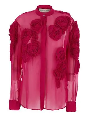 Dries Van Noten Embroidered Silk Shirt - Multicolor