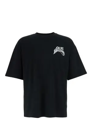 Amiri T-shirt With Round Neck And Logo On The Front In Cotton For - Black