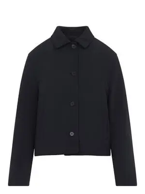 JIL SANDER Cropped Sport Jacket With Pointed Collar - Blue