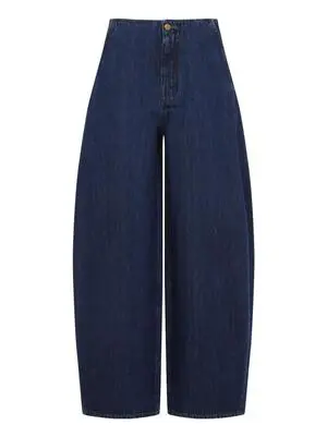 JIL SANDER Medium Denim Wide Leg Pants - Blue