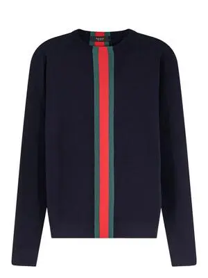 Gucci Gucci Cotton Sweater With Nastro Web Detail Multicolor
