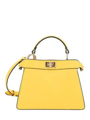 Fendi Fendi Peekaboo ISeeU Petite Handbag With Turnlock Closure In Leather Yellow