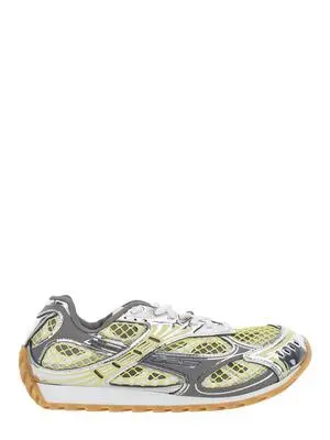 Bottega Veneta Orbit Lace Up Sneakers Technical Fishnet - Cream