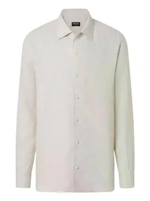 Zegna Button-down Long-sleeve Shirt - Neutrals