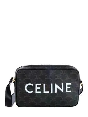 Celine Triomphe Coated Canvas Messenger Bag - Brown