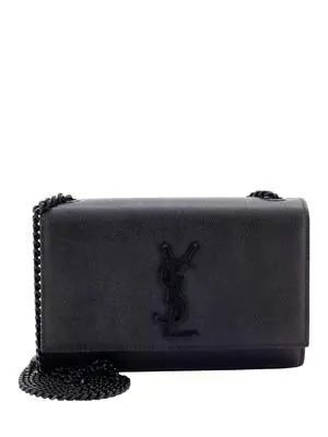 Saint Laurent Grainy Leather Small Crossbody Bag - Black