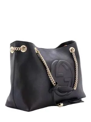 Gucci Gucci Soho Chain Strap Leather Medium Shoulder Bag Black