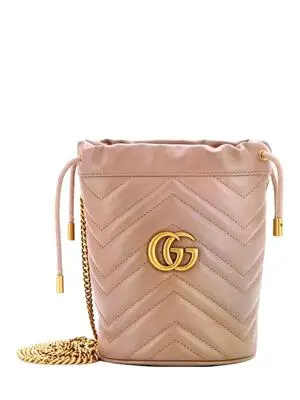 Gucci Gg Marmont Matelassé Leather Mini Bucket Bag - Neutrals