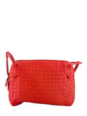 Bottega Veneta Nodini Intrecciato Nappa Small Crossbody Bag - Red