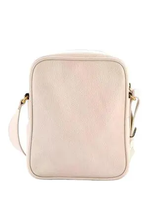 Gucci Logo Print Leather Messenger Bag - Neutrals
