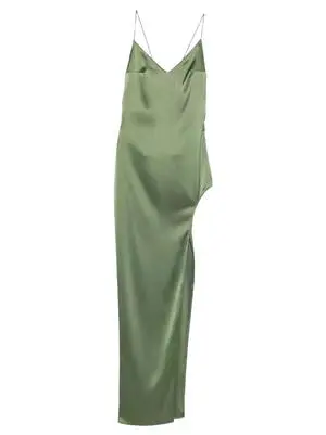 VESTIAIRE D'UN OISEAU LIBRE Tri-cut Side-slit Dress - Green