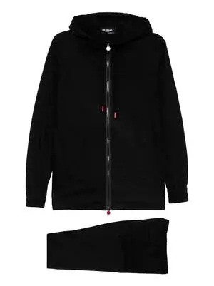 Kiton Zip-up Hooded Track Set - Black