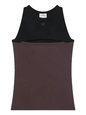 COURREGES Slash Contrast Tank Top - Red