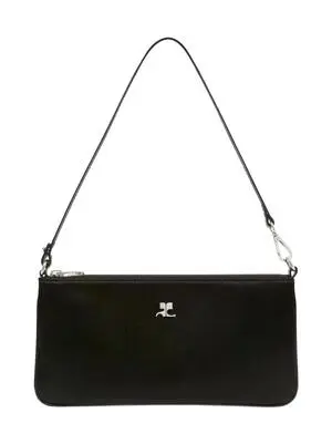 COURREGES Logo Plaque Zipped Pouch - Black