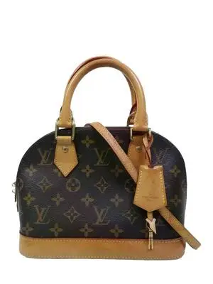 LOUIS VUITTON Monogram Alma Bb Tote Bag - Brown