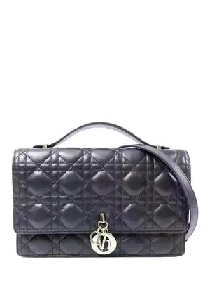 Dior Christian Dior Cannage Top Handle Shoulder Bag Black