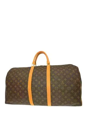 LOUIS VUITTON Monogram Keepall 55 Travel Bag - Brown