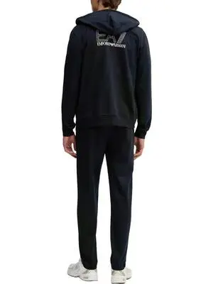 EA7 Logo-detail Hoodie Tracksuit - Blue