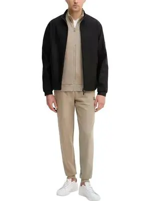 EA7 Zipped Geometric Bomber Jacket - Black