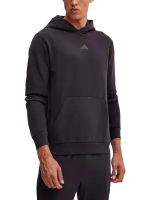 Adidas Designed For Training Logo-detail Hoodie - Black