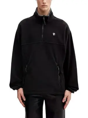 AAPE BY *A BATHING APE Logo Detail Zip-up Sweatshirt - Black
