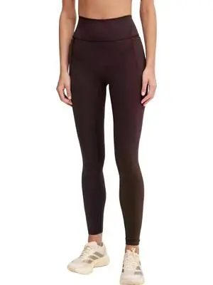 Adidas Optime Workout Logo-detail Leggings - Brown