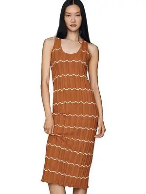 Varley Yuna Knit Midi Dress - Dark Orange