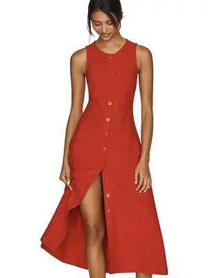 LISA SAYS GAH Manon Midi Dress - Raspberry Stripe