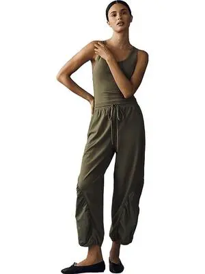 DAILY PRACTICE Drawstring Jumpsuit - Olive