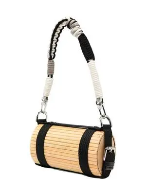 FENG CHEN WANG Bamboo-slat Buckled Clutch Bag - Neutrals